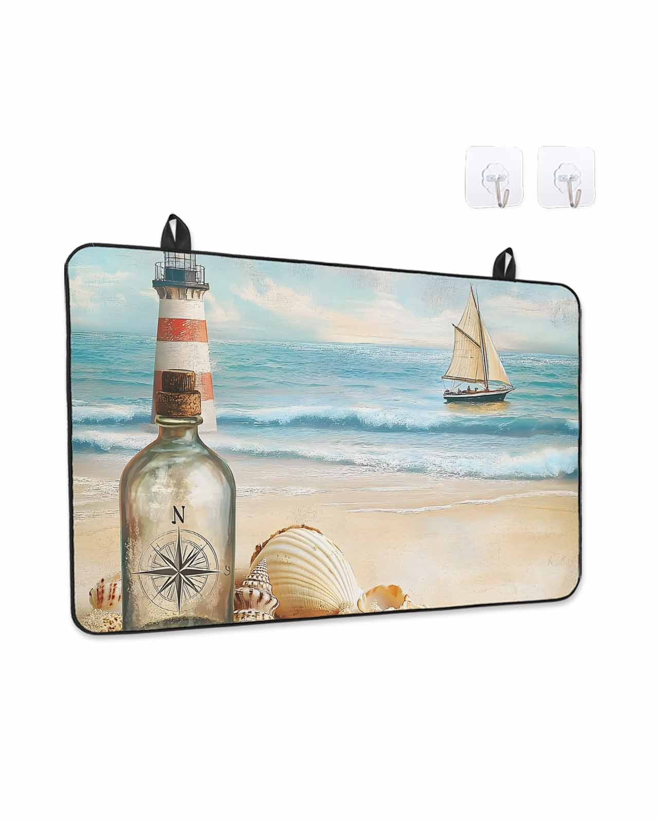 Coastal Beach Stove Top Covers for Electric Stove, Kitchen Glass ...