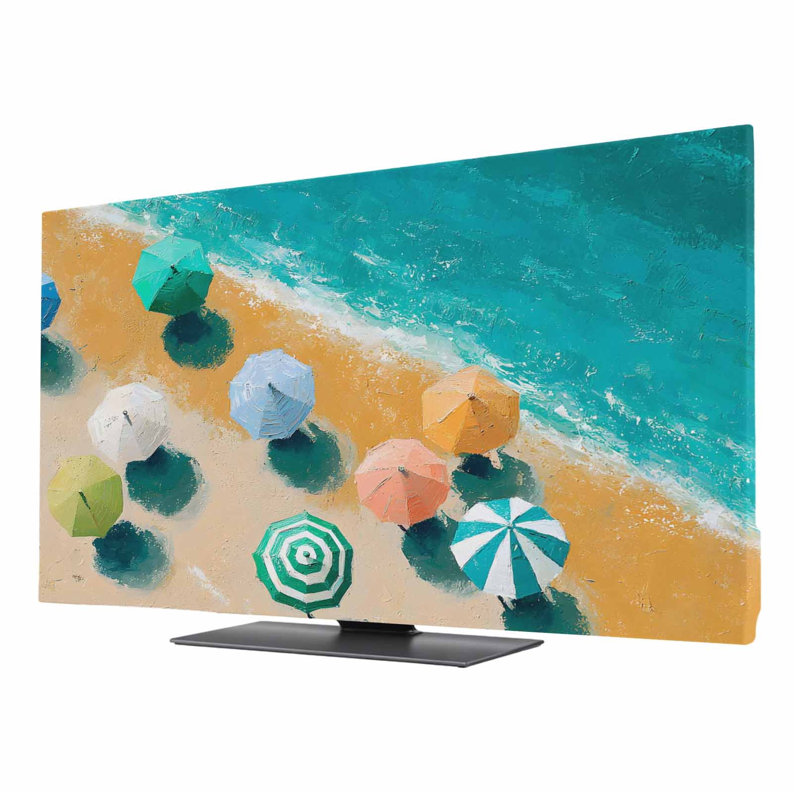 Coastal Beach TV Cover for 50 Inch Screen,Stretch Fabric Dustproof TV ...
