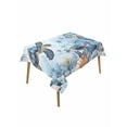Coastal Beach Table Cloth, Sea Turtle Nautical Coral Starfish ...