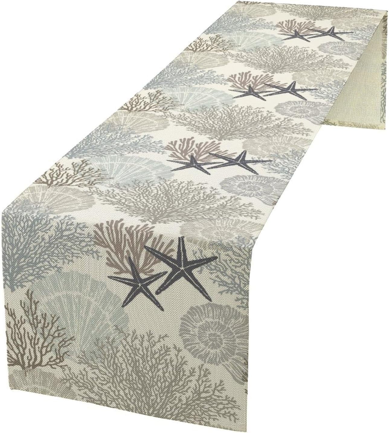 Coastal Beach Tablecloth,Sea Animals Starfish Summer Theme Nautical Sea ...