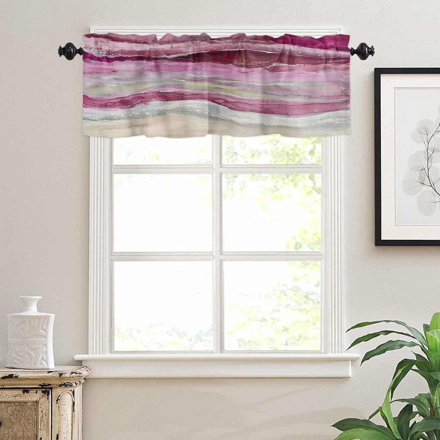 Coastal Beach Valances for Windows - Red Purple Kitchen Curtains ...