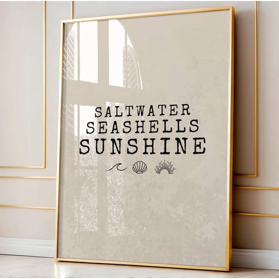 Coastal Beach Wall Art Saltwater Seashells Sunshine Beach Wall Art ...