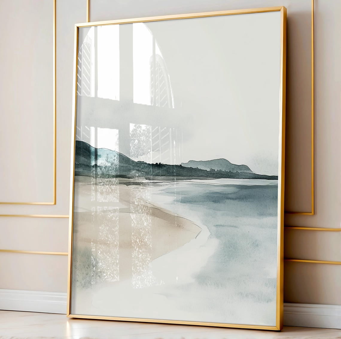 Coastal Beachy Ocean Photography Minimalist Room Decor, Stretched ...