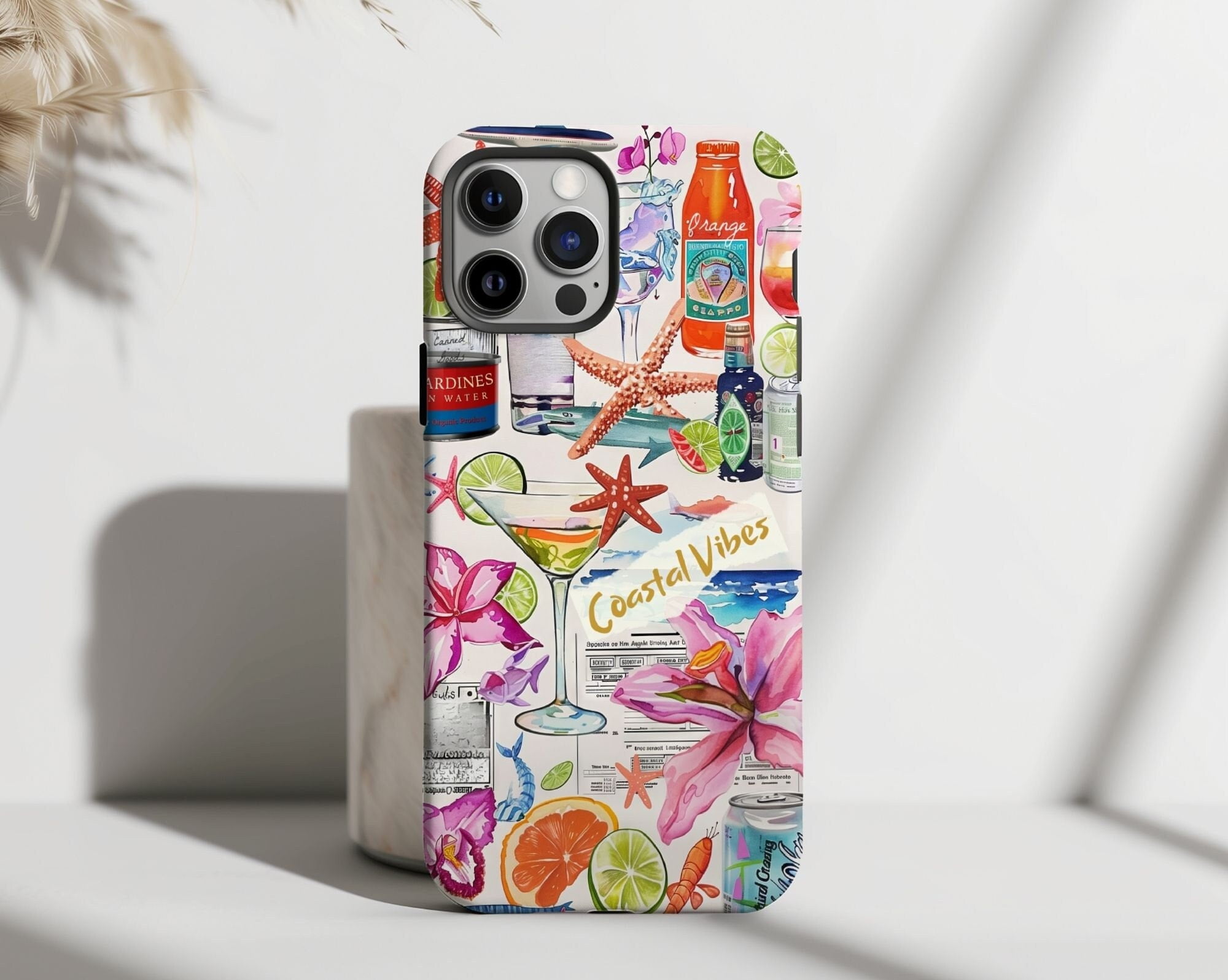Coastal Beachy Preppy Collage Aesthetic Phone Case iPhone 17 16 15 14 ...
