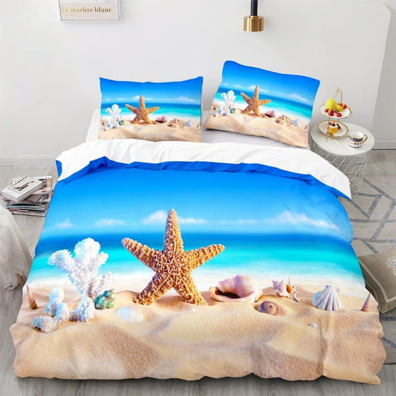 Coastal Bedding Set Twin Full Queen King Size Comforter Cover Set Sea ...