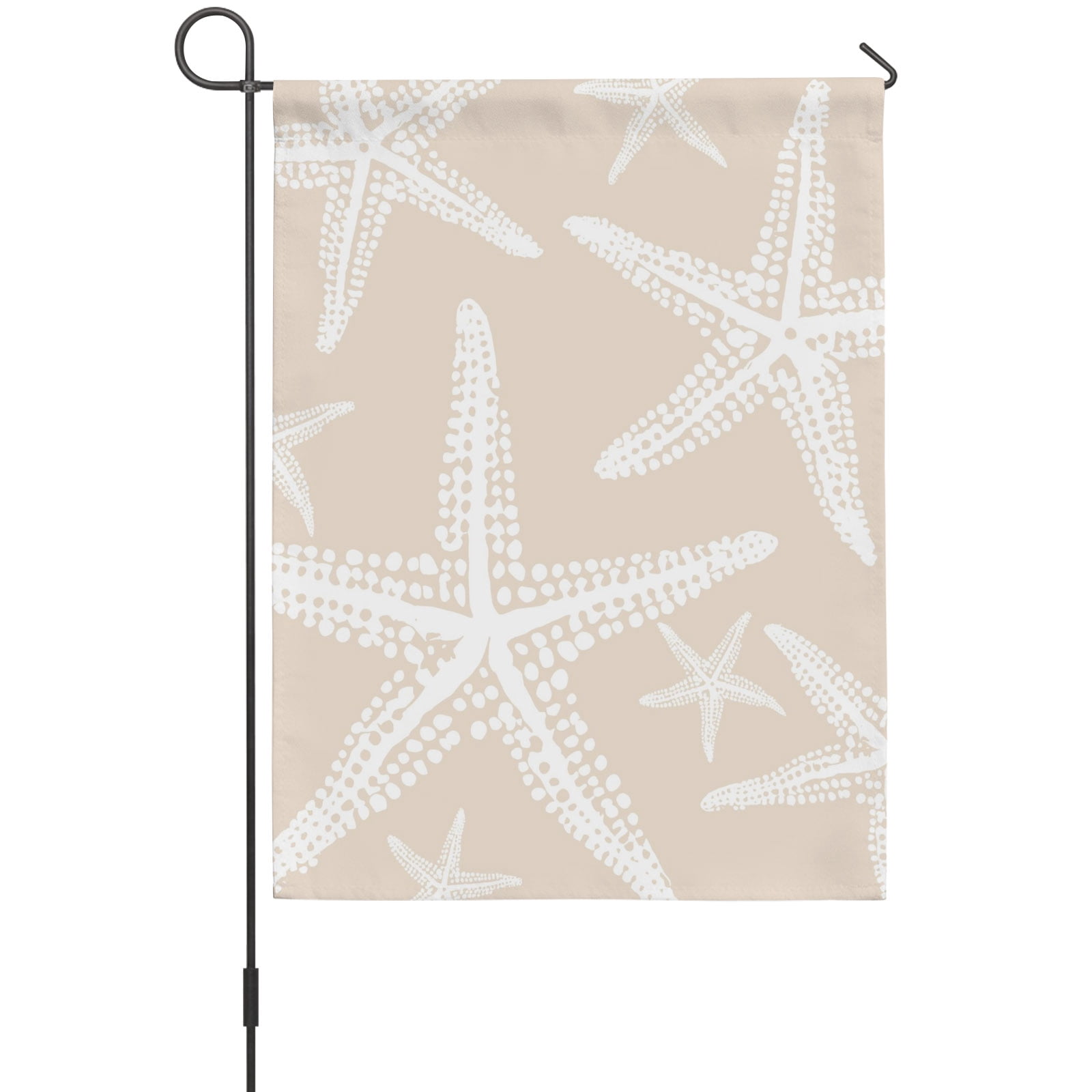 Coastal Beige Starfish House Flag 28 x 40 Inches, Nautical Ocean Summer ...
