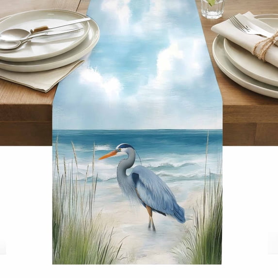 Coastal Birds Table Runner Blue Sky Seabird Summer Tropical Beach ...