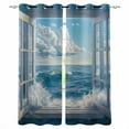Coastal Blackout Curtains 39 Inches Long, Window Nautical Beach Blue ...