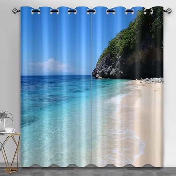 Coastal Blackout Curtains For Girls Boys Home Decor, Hawaii Beach ...