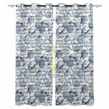 Coastal Blue Blackout Curtains 84 Inches Long, Ocean Starfish Retro ...