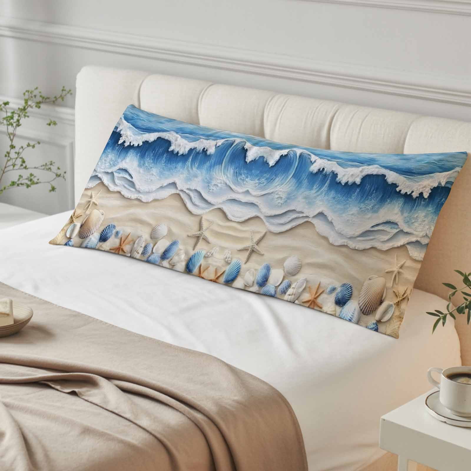 Coastal Blue Body Pillow Cover, Pillowcase Protectors with Zipper ...