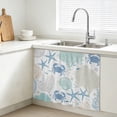 Coastal Blue Crab Cabinet Curtain, Summer Starfish Shell Coral Nautical ...