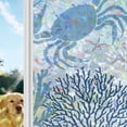 Coastal Blue Crab Window Privacy Film Stain Glass,Reusable Decorative ...