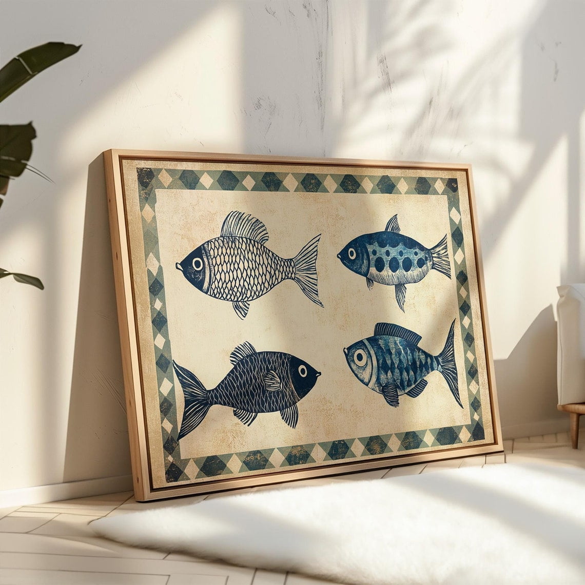 Coastal Blue Fish Wall Art - Nautical Hangable Art For Beach House ...