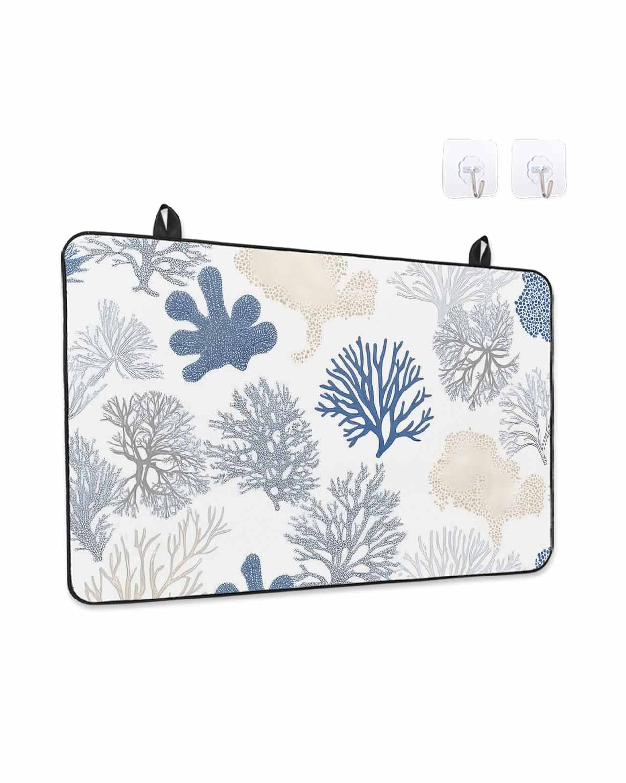 Coastal Blue Grey Coral Stove Top Covers for Electric Stove, Kitchen ...