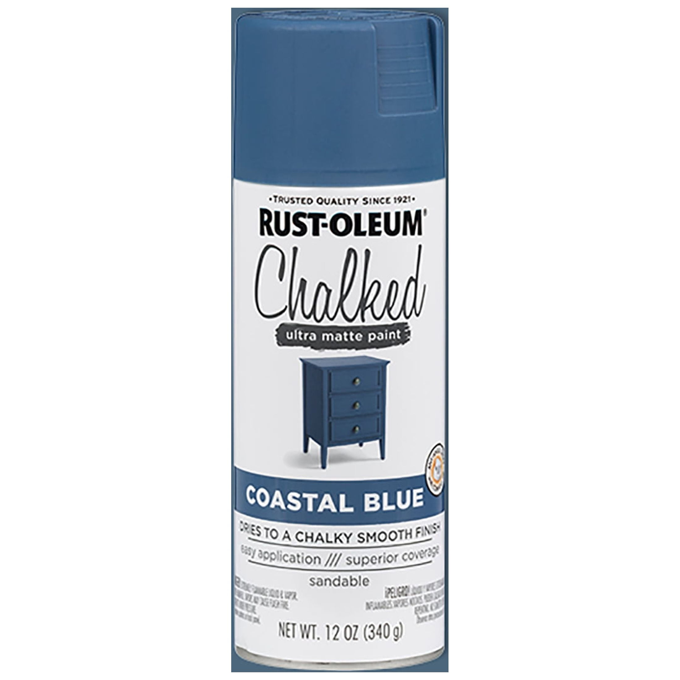 Coastal Blue, Rust-Oleum Chalked Ultra Matte Spray Paint, 302598- 12 oz ...