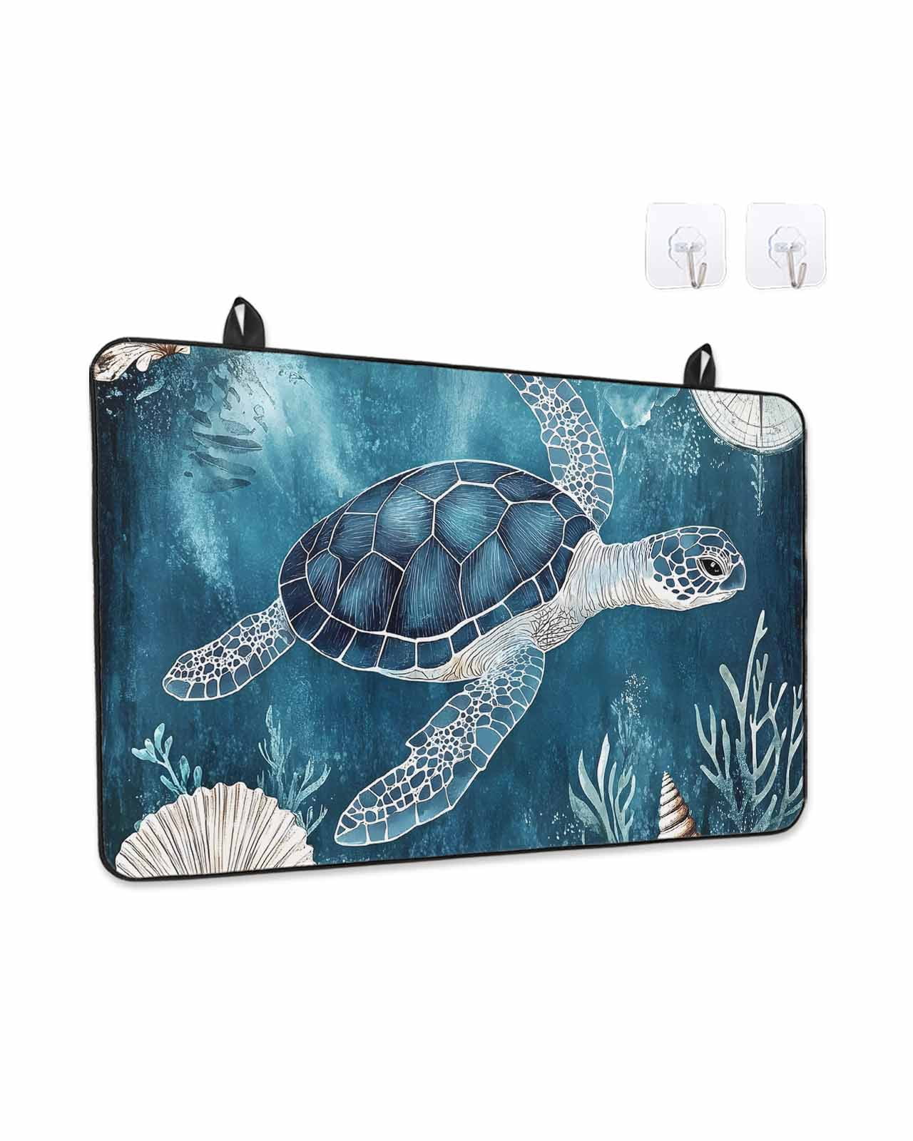 Coastal Blue Sea Turtle Stove Top Covers for Electric Stove, Kitchen ...
