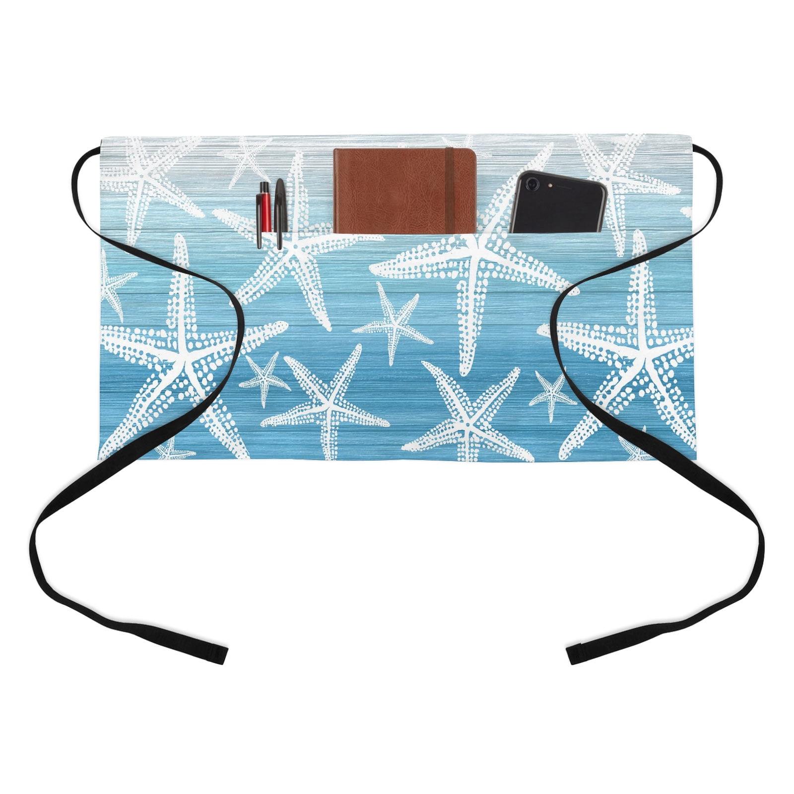 Coastal Blue Starfish Half Waist Apron Nautical Ocean Summer Minimalist ...