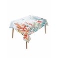 Coastal Blue Table Cloth, Ocean Coral Starfish Shell Nautical Seagrass ...