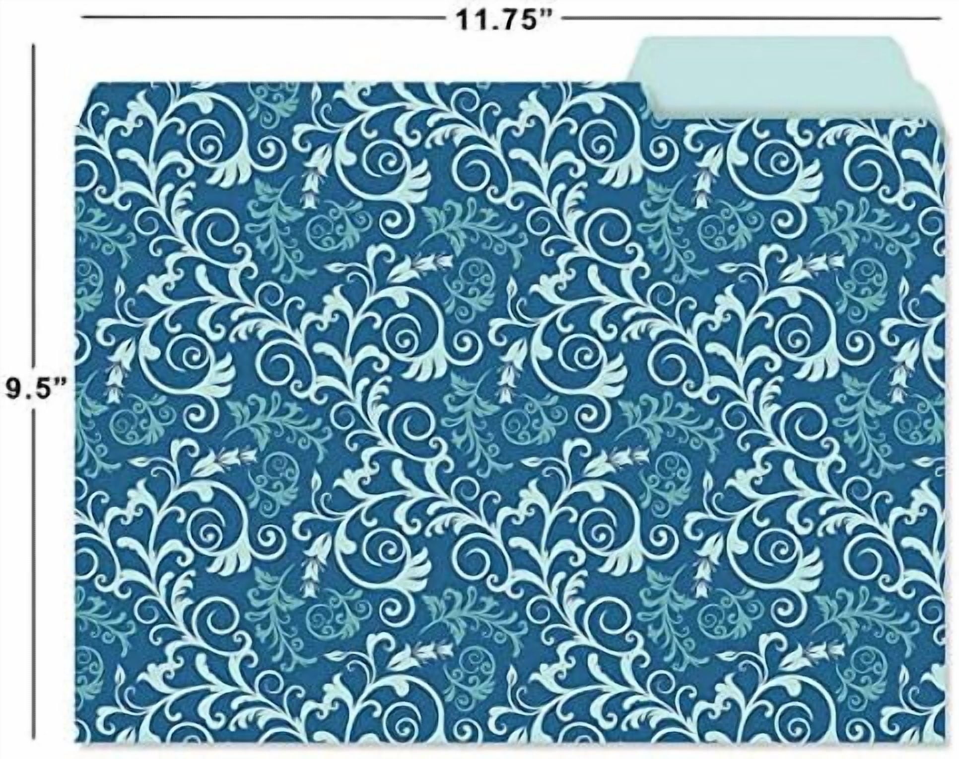 Coastal Blues File Folders Value Pack - Bulk Set of 24, 6 Pretty ...