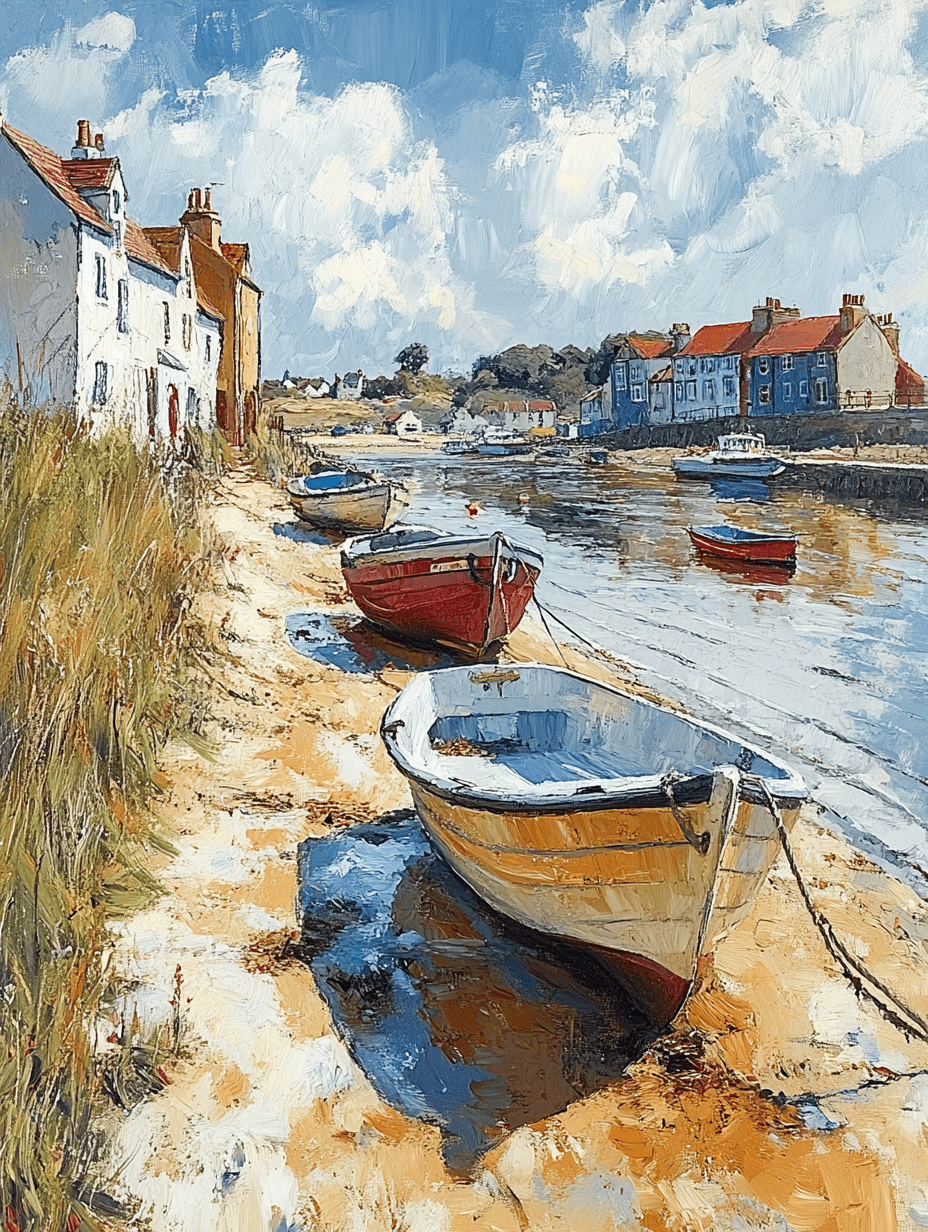 Coastal Boats Seascape Canvas Print/Painting， Perfect for Living Room ...