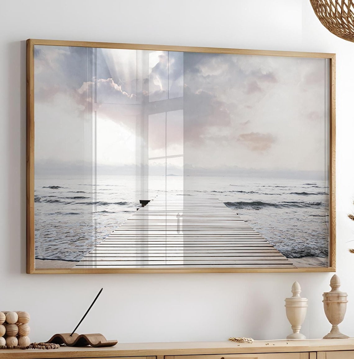 Coastal Boho Beach Ocean Landscape Photography Pastel Large Art Cottage ...