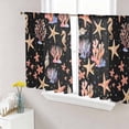 Coastal Botanical Sheer Curtains 45 Inch Length 2 Panels Set, Summer ...