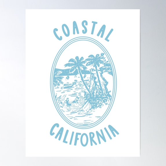 Coastal California Poster Wall Art, Modern Wall Decor For Living Room ...