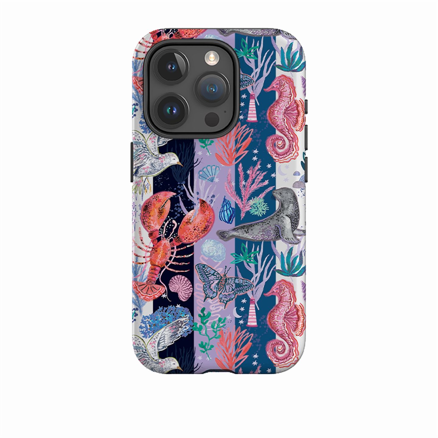 Coastal Calling Stripe III Art Phone Case for iPhone 16 15 14 13 12 11 ...