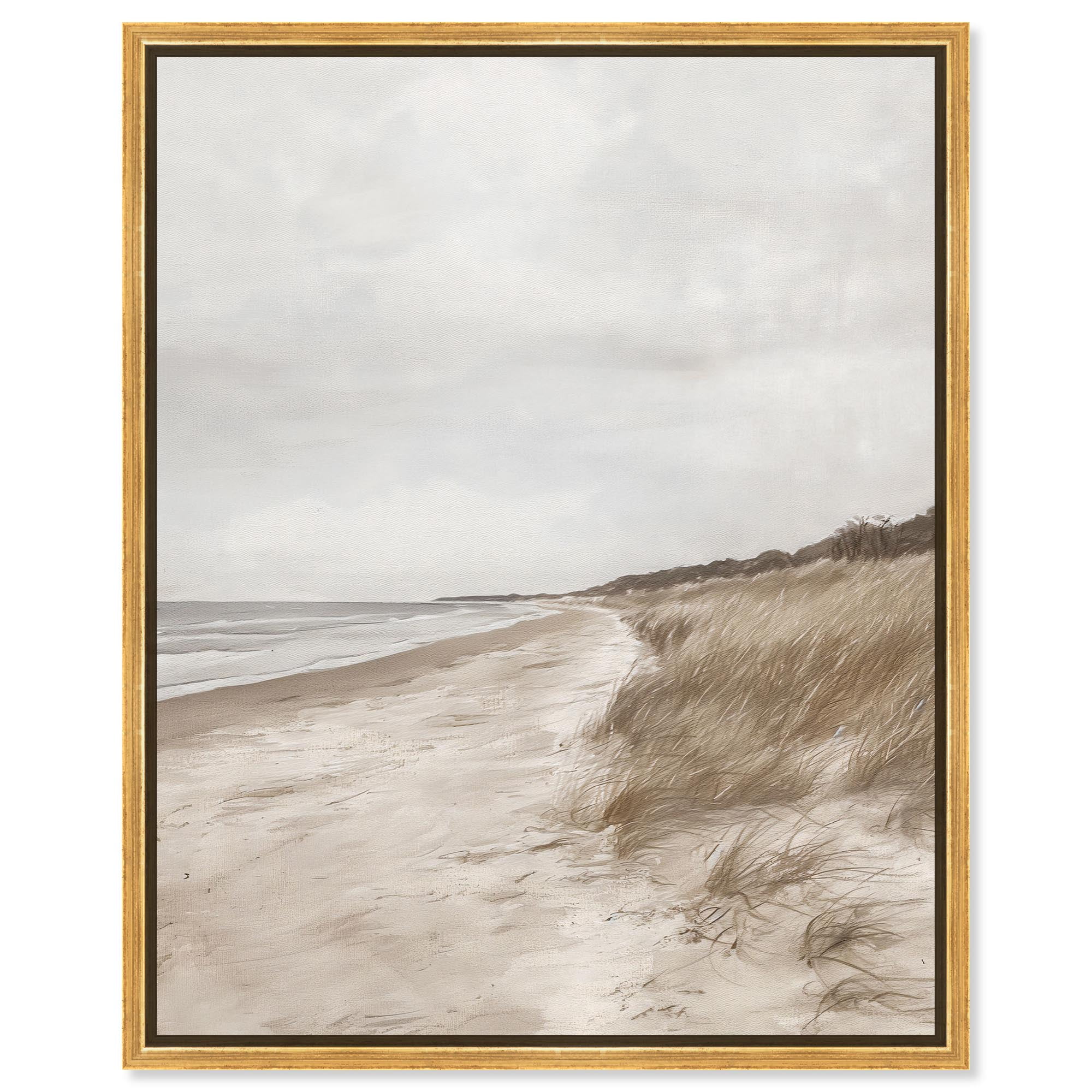 Coastal Calm Canvas Elegant Art Prints by Art Remedy, Gold Frame, 24 x ...