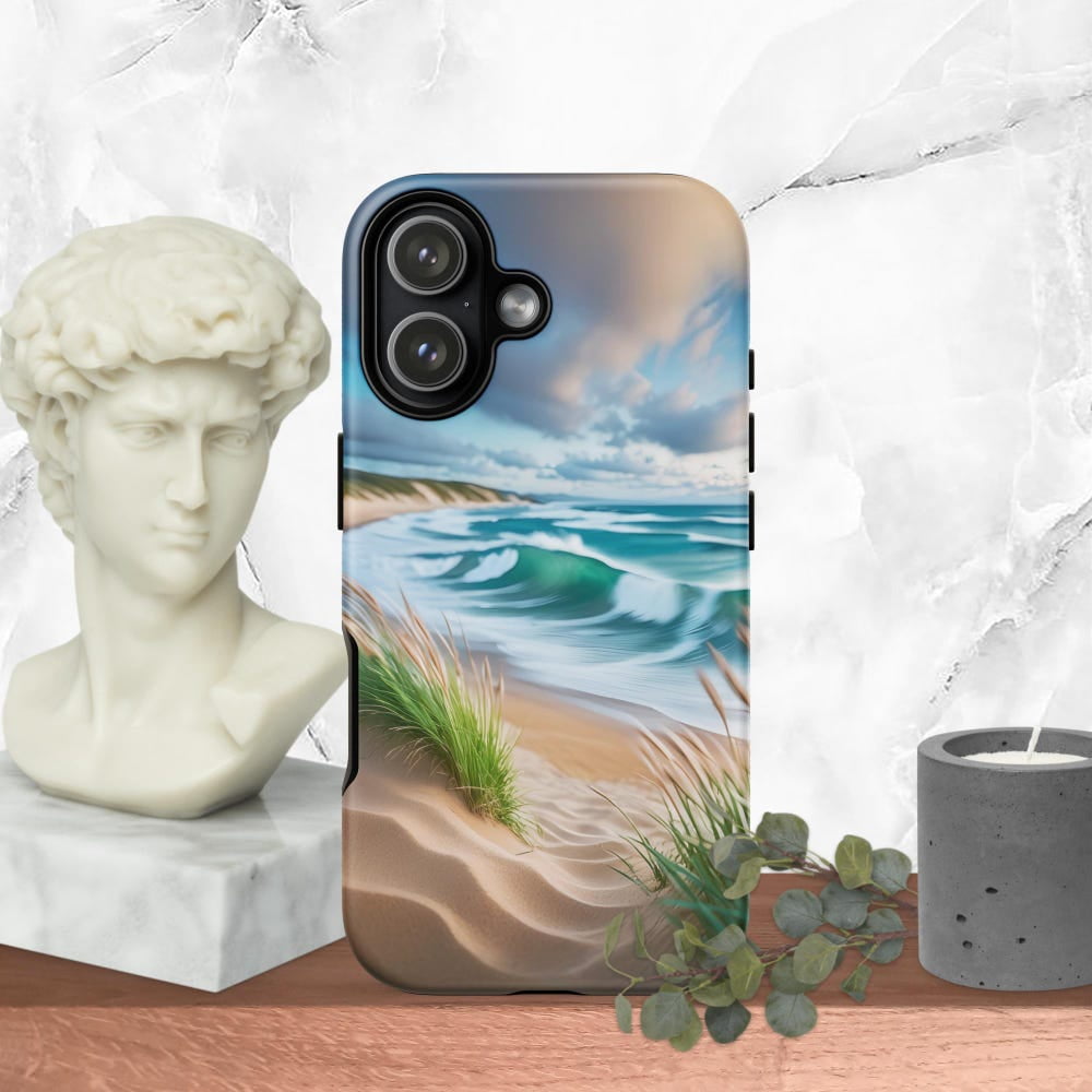Coastal Calm Ocean Sand Beach Phone Case for 17 16 15 14 13 12 Pro Max ...