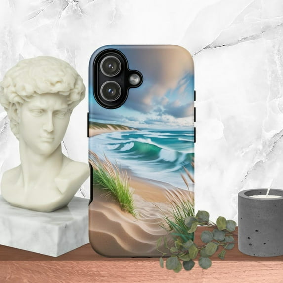 Coastal Calm Ocean Sand Beach Phone Case for 17 16 15 14 13 12 Pro Max ...