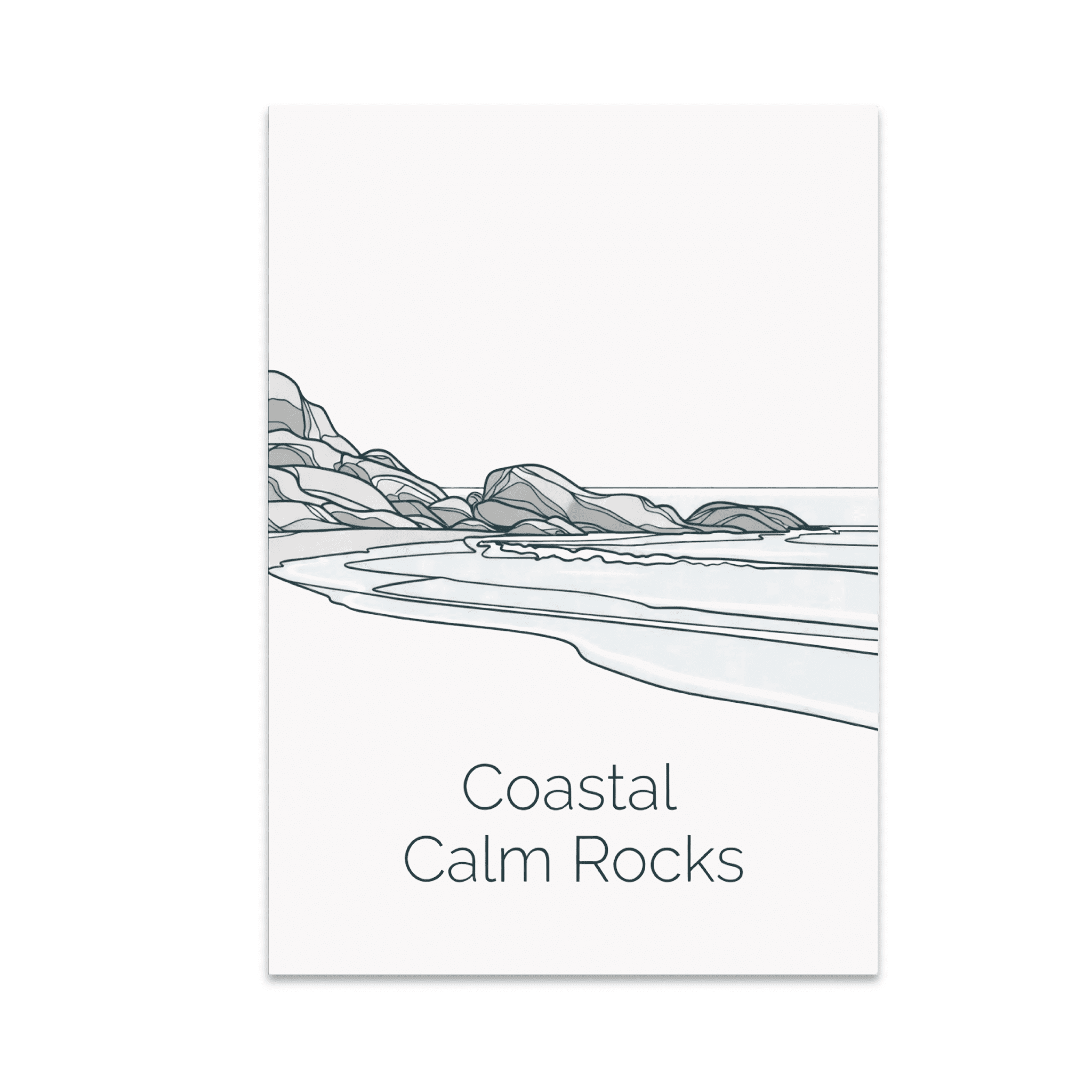 Coastal Calm Rocks Minimalist Art - Nature Enthusiast - 13x19 Poster ...
