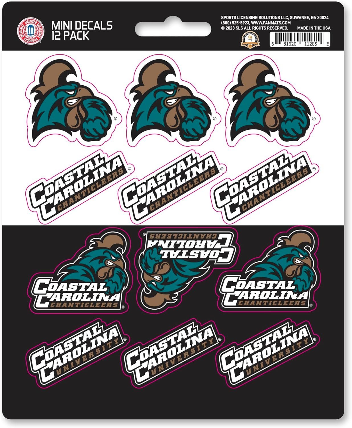 Coastal Carolina University Chanticleers 12-Piece Mini Decal Sticker ...