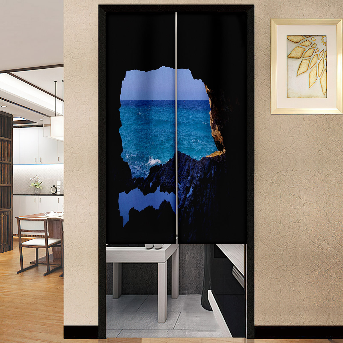 Coastal Cave Planet Door Curtain Japanese Style Household Partition ...
