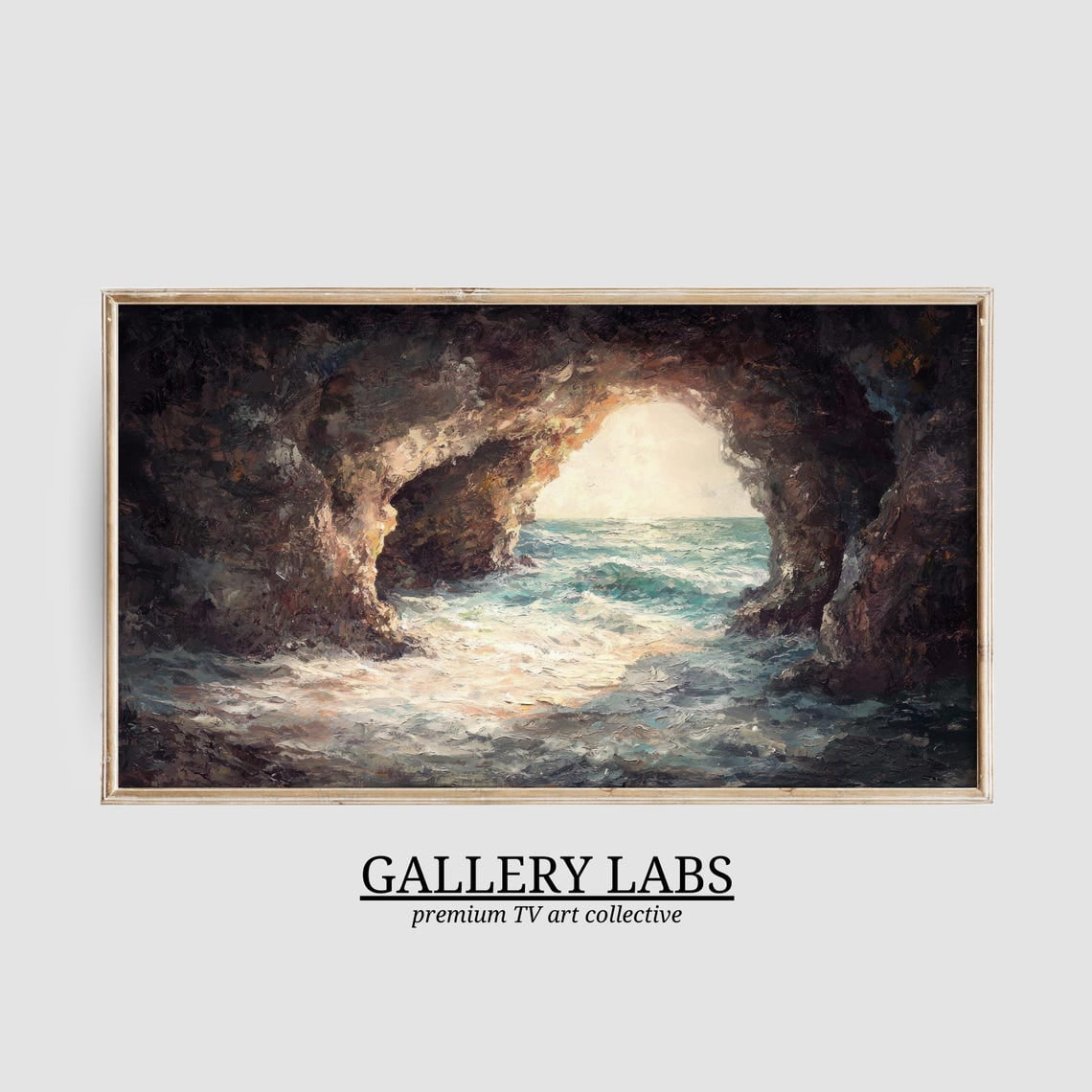 Coastal Cave Samsung Frame Tv Art • Moody Nautical Decor • Original Art • Summer Decor • Antique ...