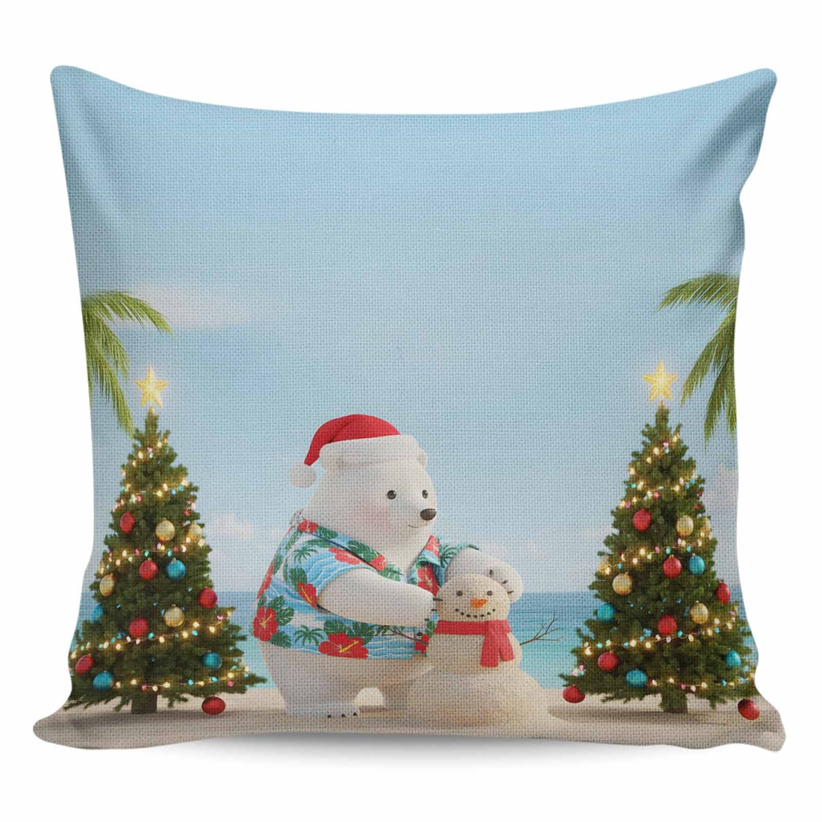 Coastal Christmas Pillow Covers 16x16 Inch Decorative Throw Pillow ...