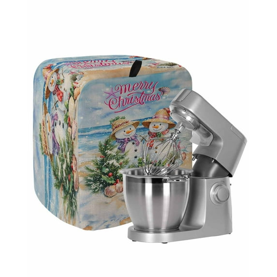Coastal Christmas Stand Mixer Dust Cover with Storage Pocket & Handles ...