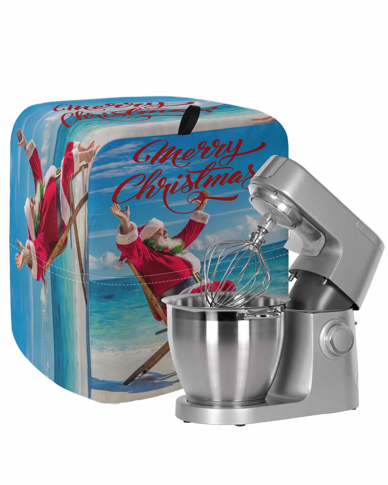 Coastal Christmas Stand Mixer Dust Cover with Storage Pocket & Handles ...