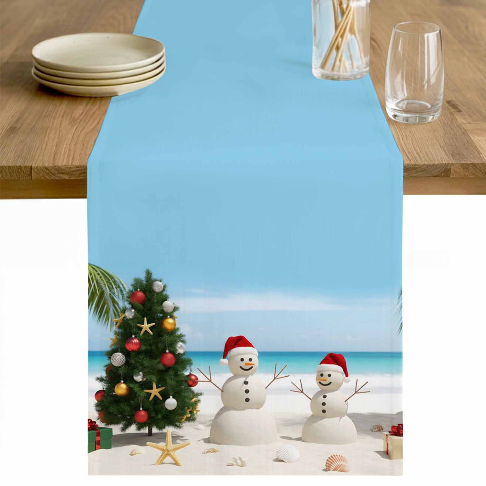 Coastal Christmas Table Runner 36 Inches Long Farmhouse Dress Scarves ...