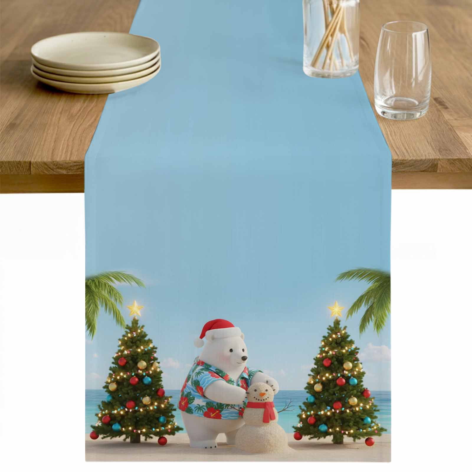 Coastal Christmas Table Runner 48 Inches Long Farmhouse Dress Scarves ...