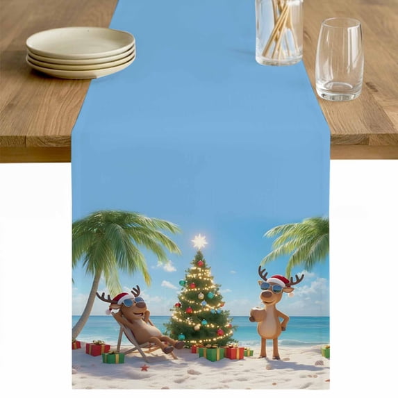 Coastal Christmas Table Runner 48 Inches Long Farmhouse Dress Scarves ...