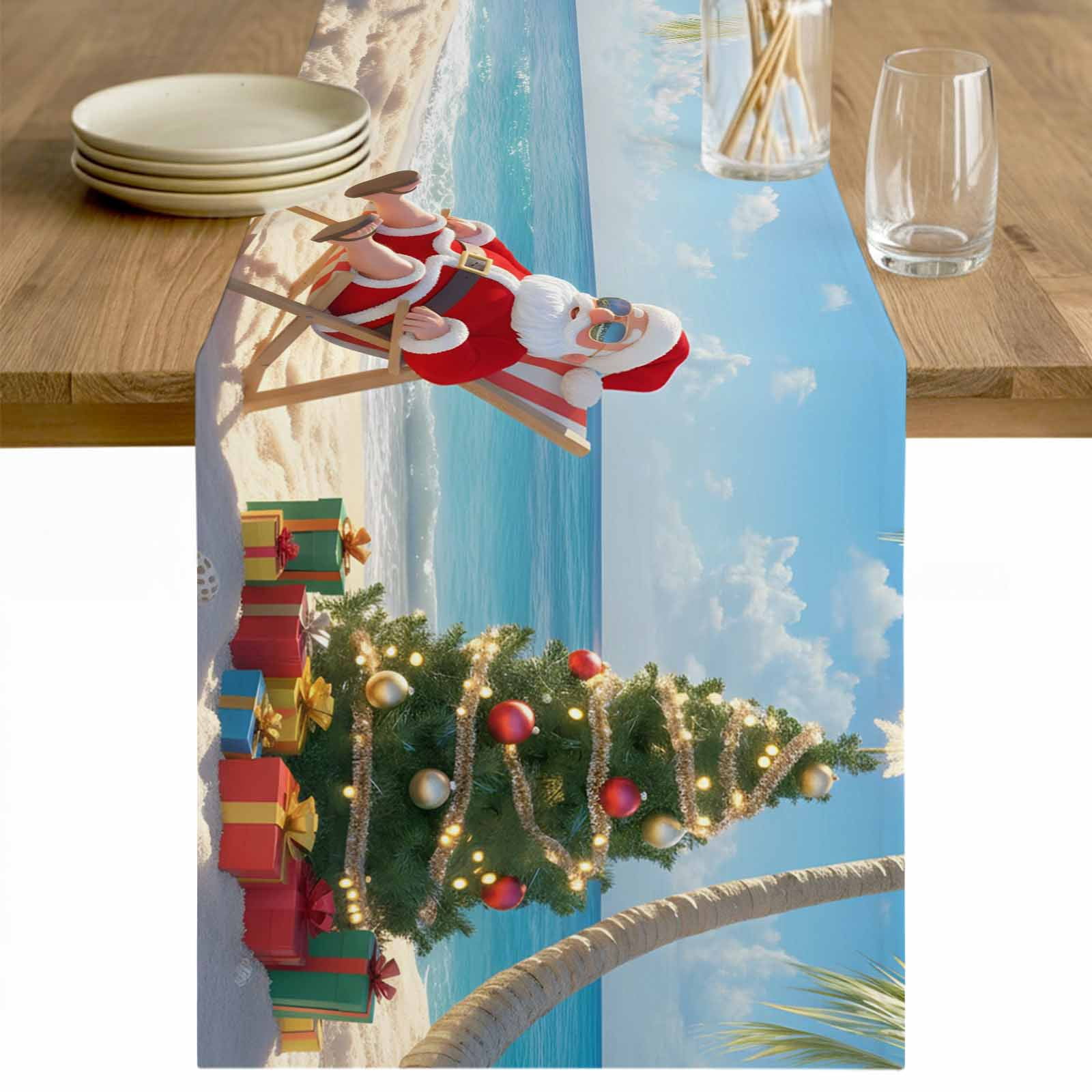 Coastal Christmas Table Runner 70 Inches Long Farmhouse Dress Scarves ...