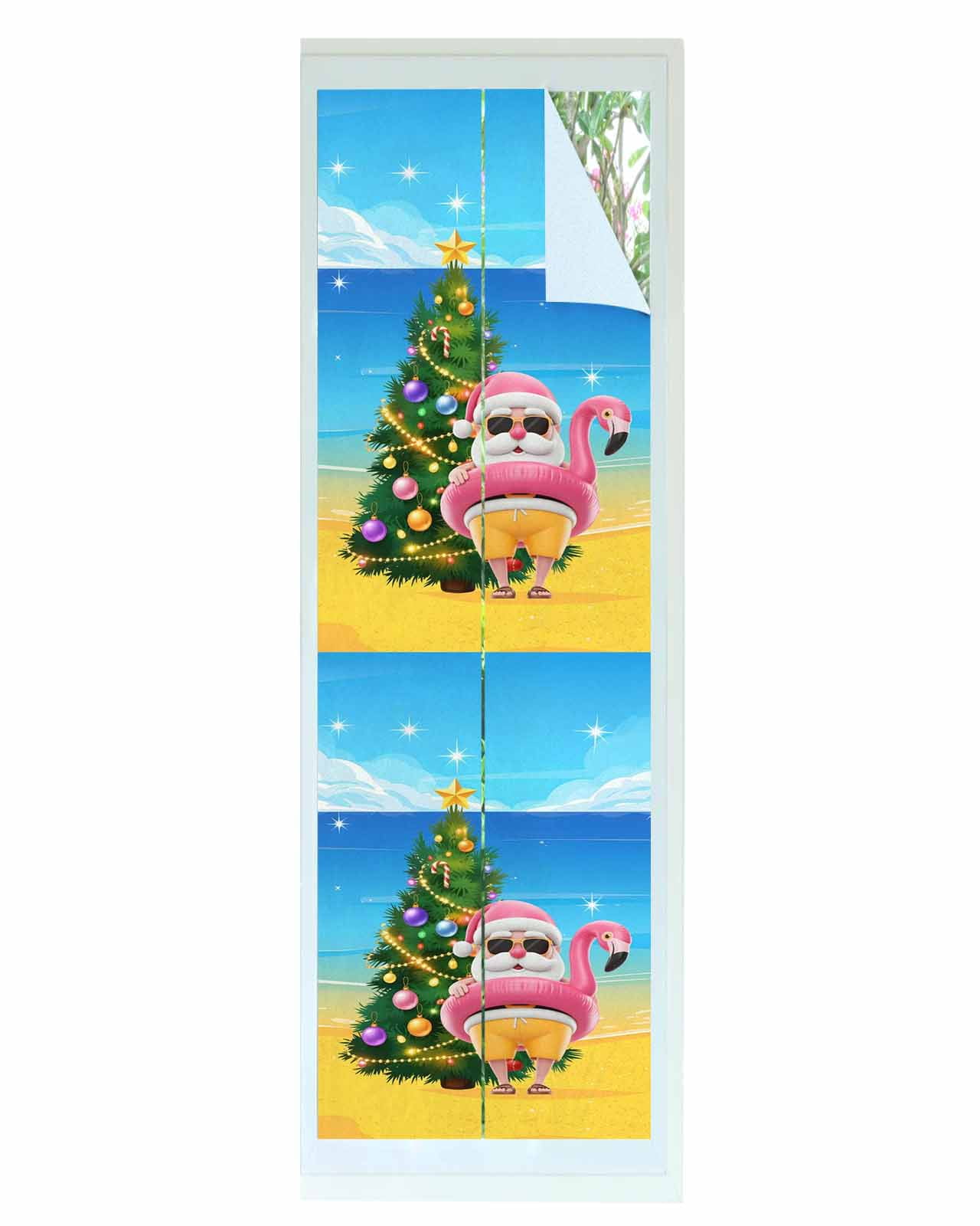 Coastal Christmas Window Privacy Film Stained Glass Window Film ...