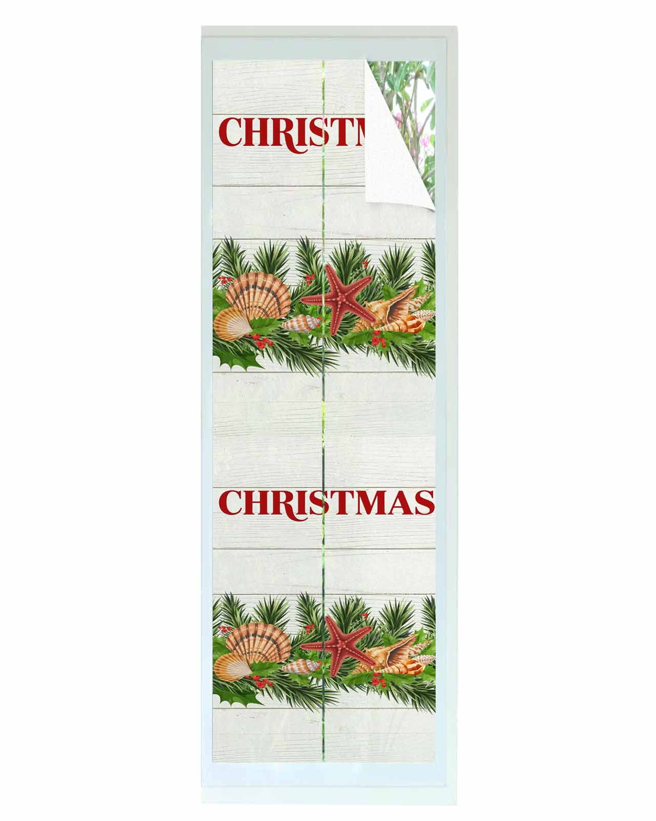 Coastal Christmas Window Privacy Film Stained Glass Window Film ...