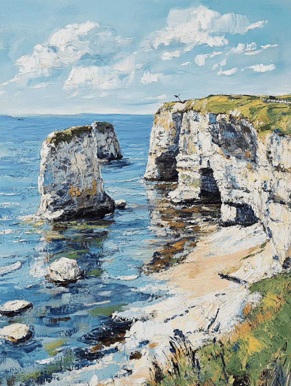 Coastal Cliff Canvas Painting， Perfect for Living Room， Bedroom， Office ...