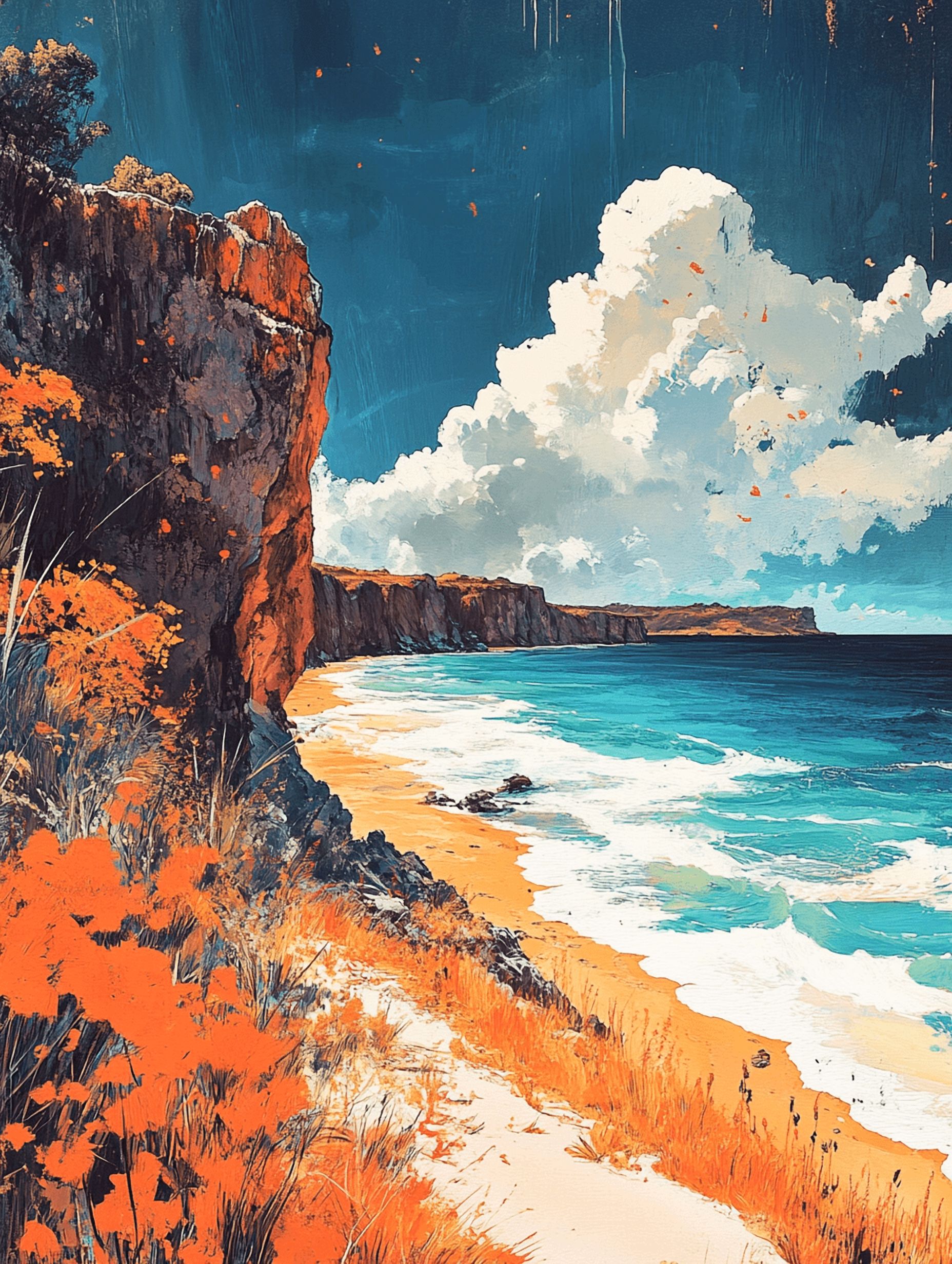 Coastal Cliff Ocean Canvas Print/Wall Art Suitable for Living ...