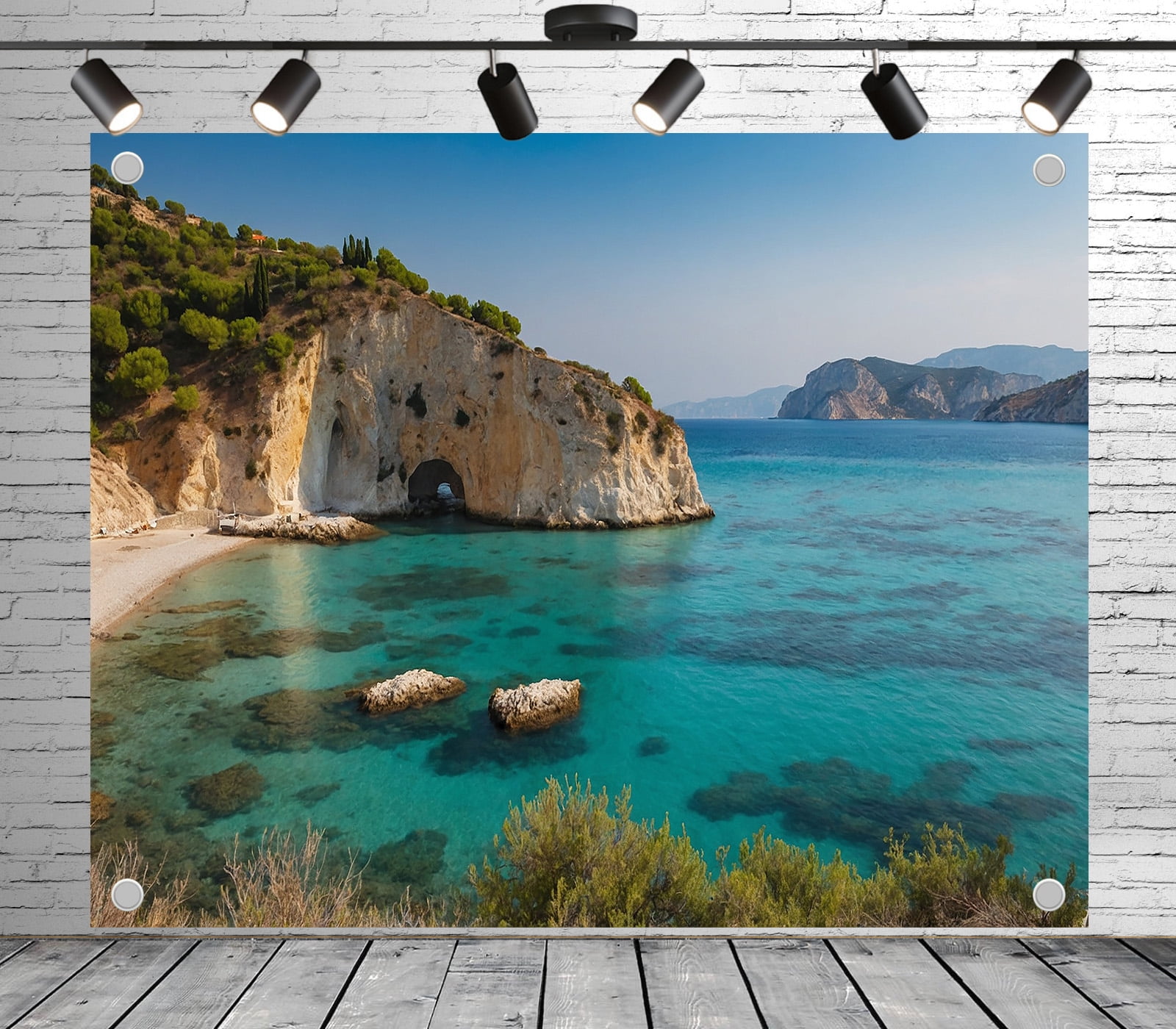 Coastal Cliff Photo Backdrop | Polyester Fabric Banner Decorative ...