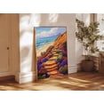 Coastal Cliffside Ocean Trail Floral Beach Path Unframed Paper Print ...