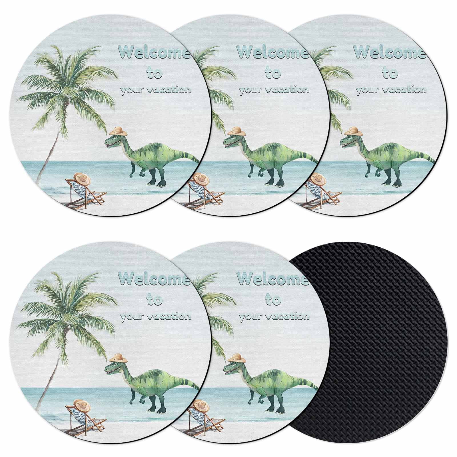 Coastal Coasters Set of 6, Absorbent Coasters for Drinks, Summer Beach ...